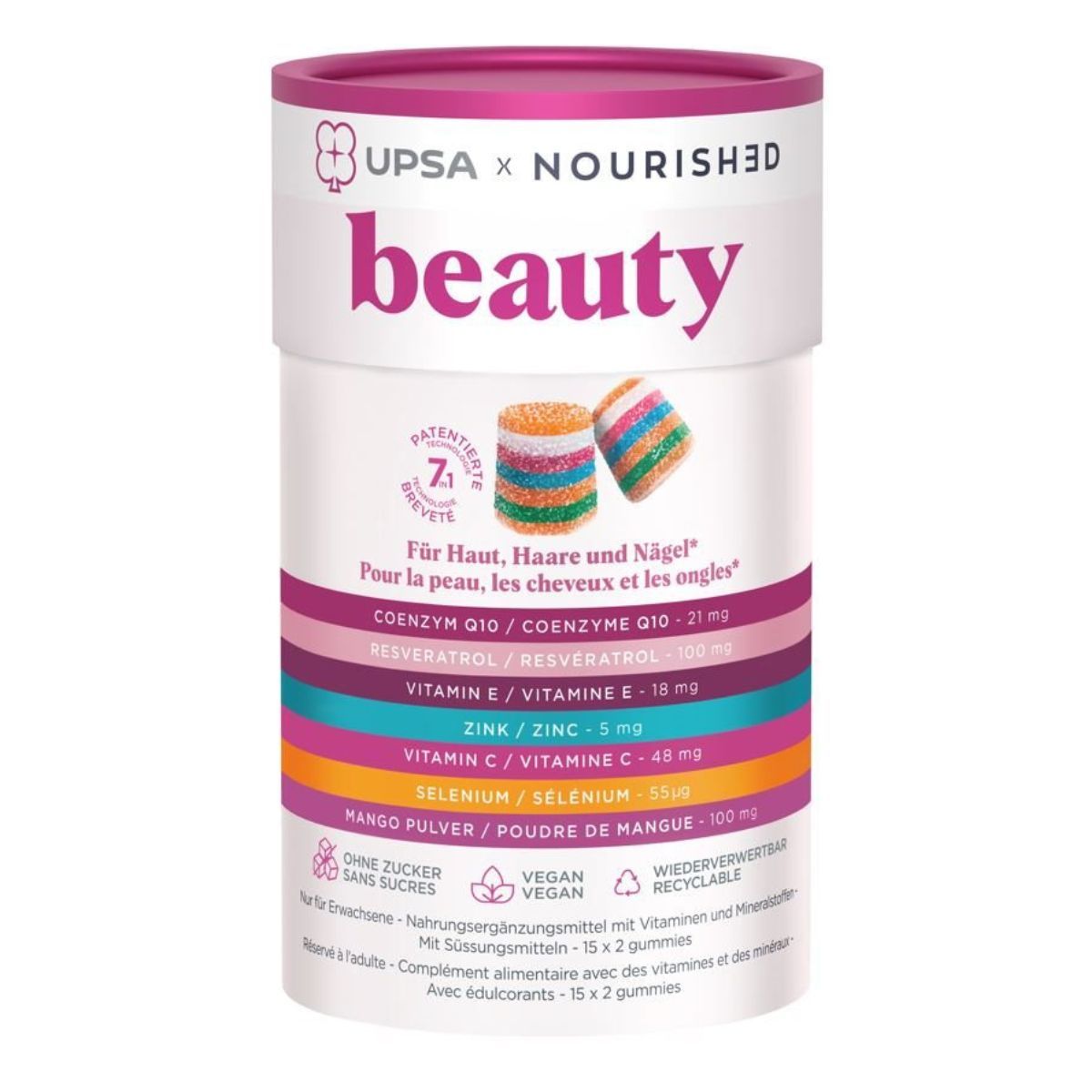 UPSA x Nourished – 7-in-1 Gummis für Vitalität & Schönheit