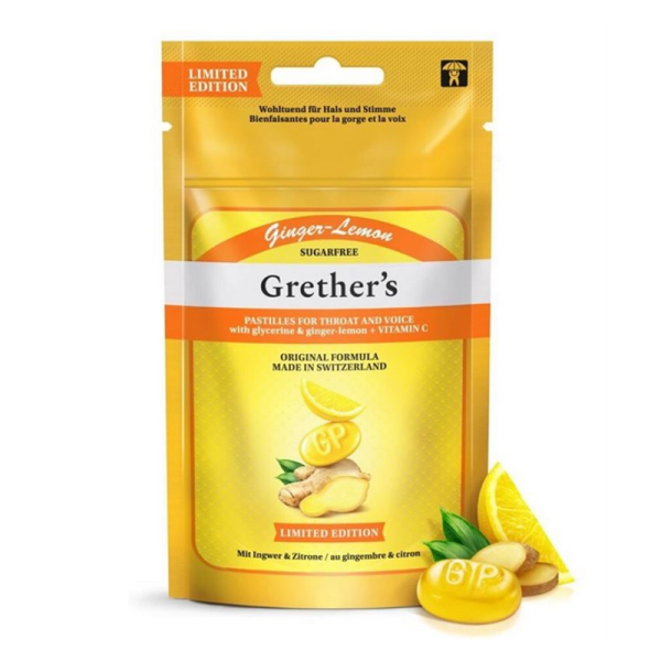 Grethers Ginger Lemon Vitamin C Pastillen ohne Zucker 75 g kaufen