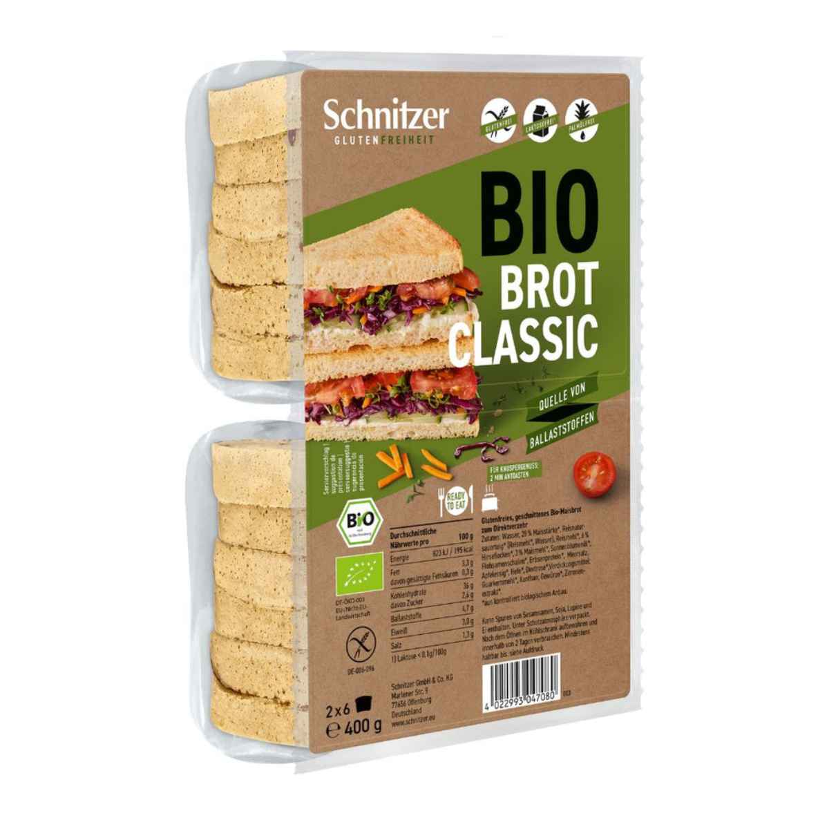 Schnitzer Bio Brot Classic 400 g – Glutenfreies Brot | vitaminplus