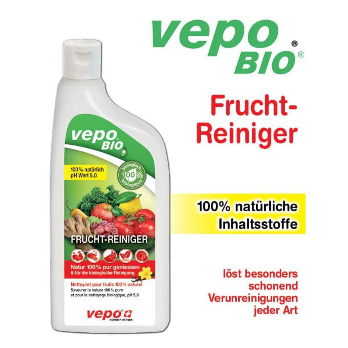 Vepo Bio Reiniger für Früchte & Gemüse - natürlich sauber & rückstandsfrei