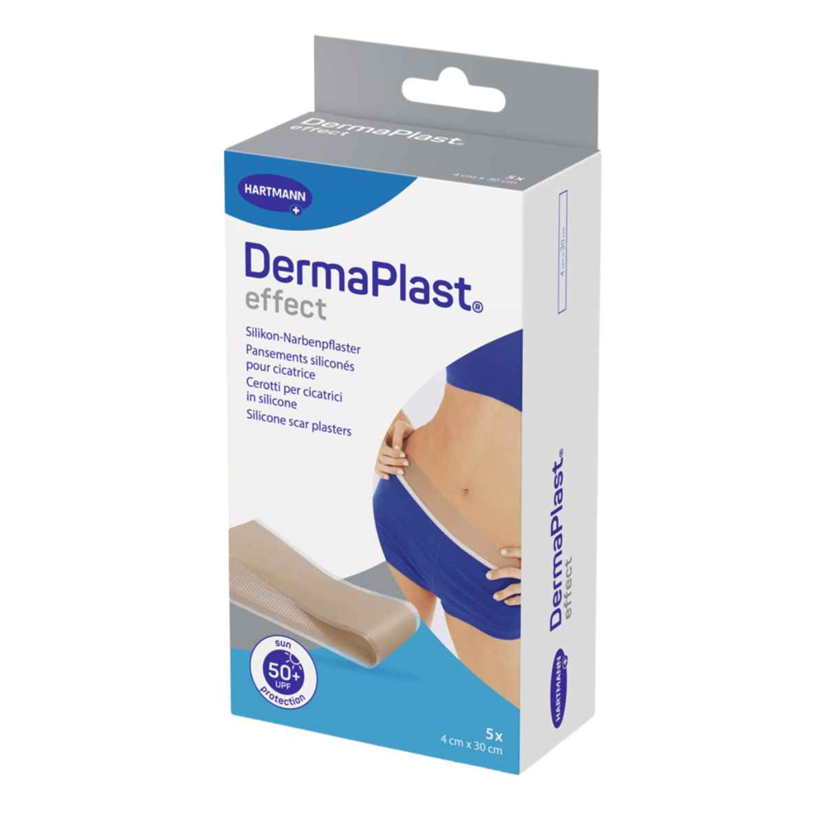 DERMAPLAST Effect Scar Silikon-Narbenpflaster 4×30 cm | 5 Stk